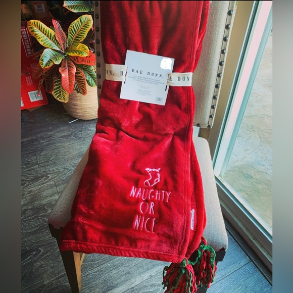 Rae Dunn | Holiday | Rae Dunn Naughty Or Nice Plush Throw | Poshmark
